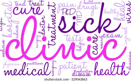 Clinic Word Cloud On White Background Stock Vector (Royalty Free ...