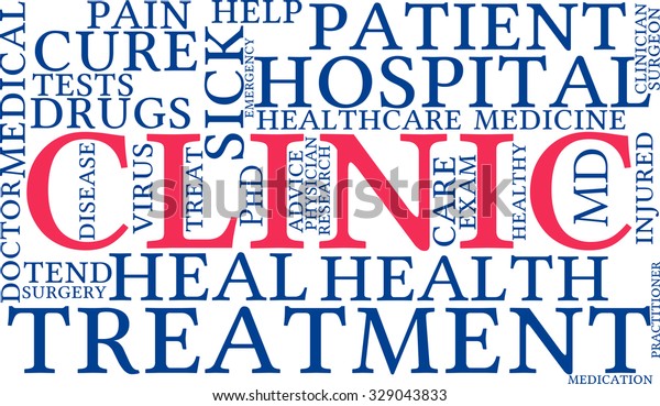 Clinic Word Cloud On White Background Stock Vector (Royalty Free) 329043833