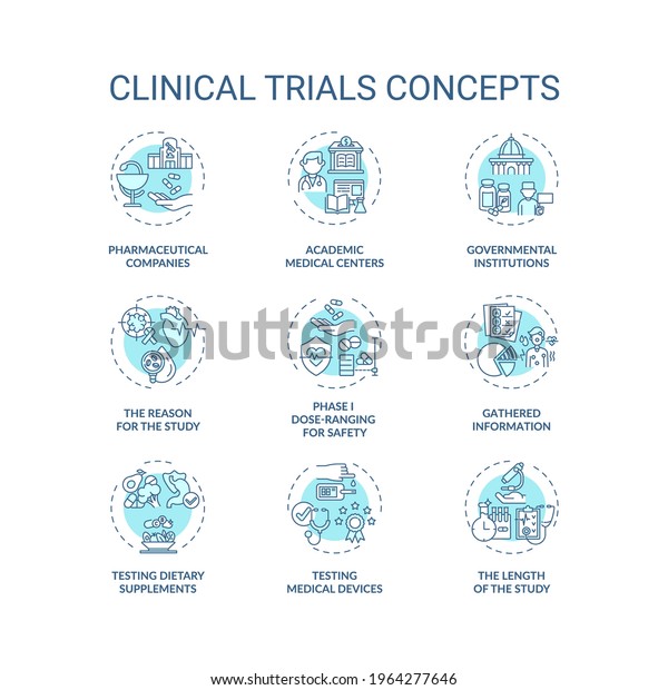 Clinical Trials Concept Icons Set Medical Stock Vector (Royalty Free ...