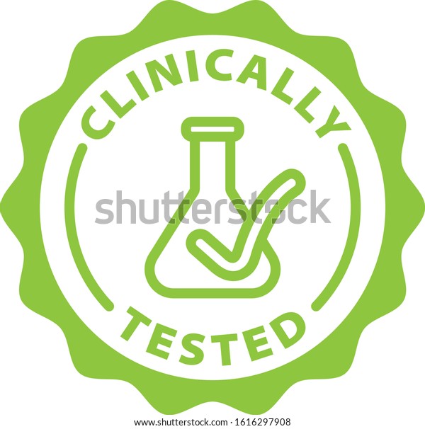 Clinically Tested Green Outline Icon Stock Vector (Royalty Free ...