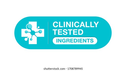 Clinically Tested Ingredients Marking Isolated Sticker Stock Vector ...