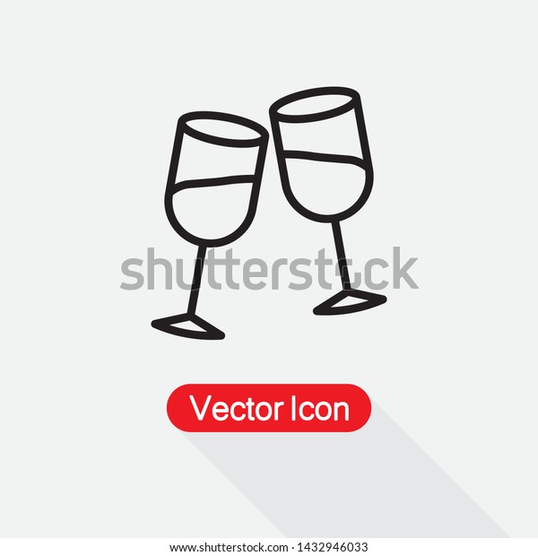 Clinking Glasses Icon Wineglass Icon Vector Stock Vector (Royalty Free ...