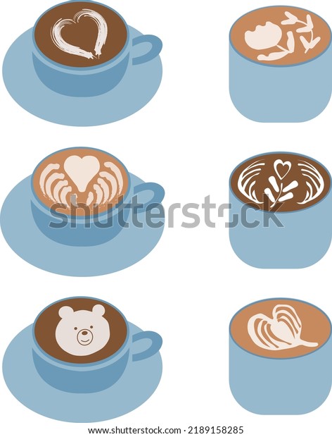 Clip Art Latte Art Stock Vector (Royalty Free) 2189158285 | Shutterstock