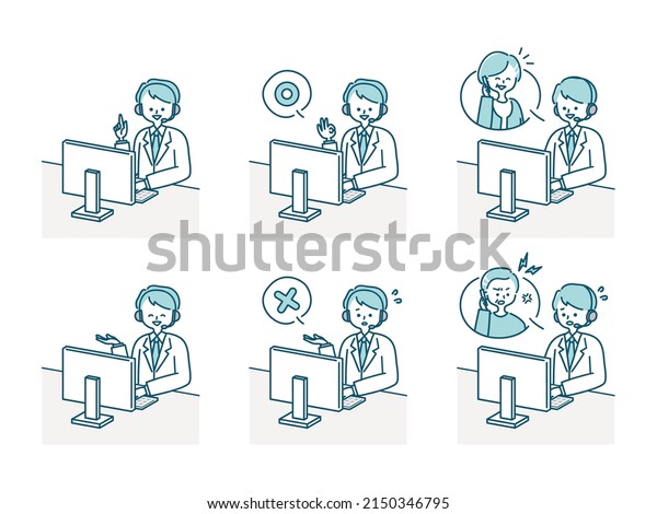conjunto de imágenes prediseñadas de operador: vector de stock (libre ...