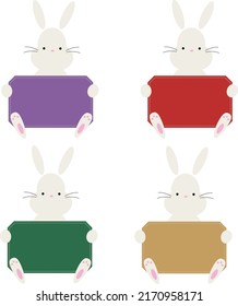 Clip Art Set Rabbits Frame Stock Vector (Royalty Free) 2170958171 ...