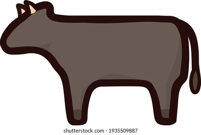 Clip Art Simple Cute Beef Cattle Stock Vector (Royalty Free) 1935509887 ...