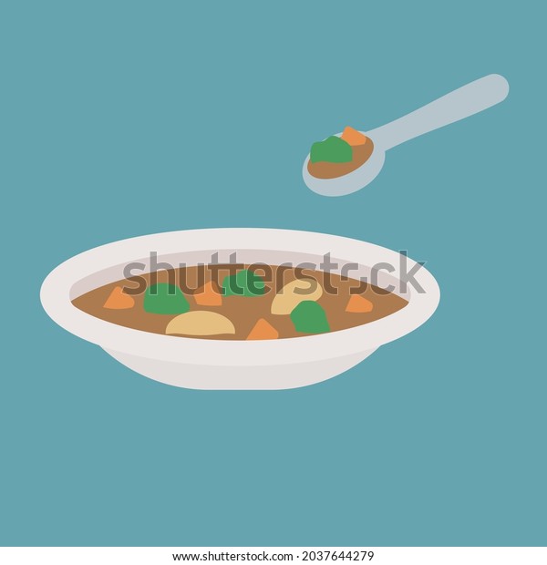 Clip Art Simple Cute Beef Stew Stock Vector (Royalty Free) 2037644279 ...