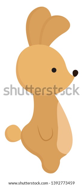 Clipart Brown Rabbit Long Ears Circularshaped Stock Vector (Royalty ...