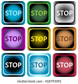 Clipart Color Square Stop Stock Vector (Royalty Free) 418793392 ...