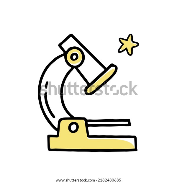 Clipart Doodle Microscope Vector Illustration Line 库存矢量图（免版税）2182480685 ...