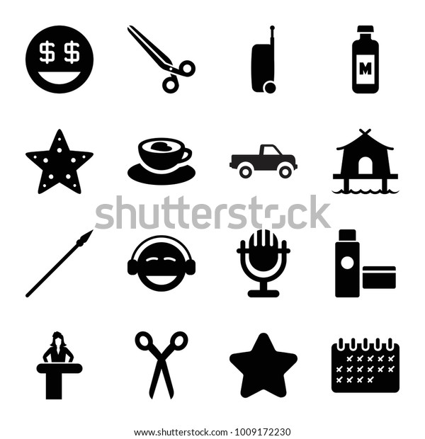 Clipart Icons Set 16 Editable Filled Stock Vector (Royalty Free ...