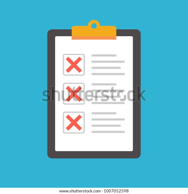 Clipboard Check List All Crosses Vector Stock Vector (Royalty Free ...