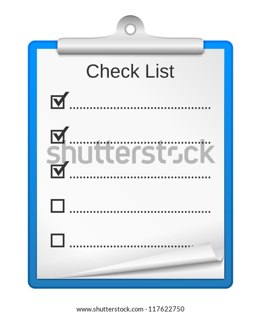 Clipboard with check list, vector eps10 illustration