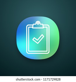 Clipboard Check Mark App Icon Test Stock Vector (Royalty Free ...