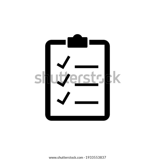 Clipboard Check Mark Sign On White Stock Vector (Royalty Free ...
