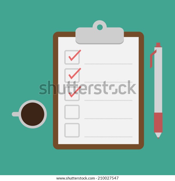 Clipboard Checklist Stock Vector (Royalty Free) 210027547 | Shutterstock