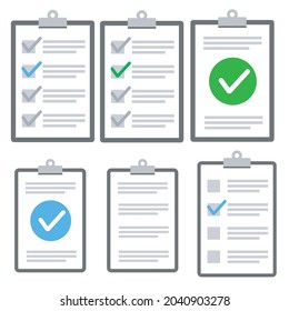 Clipboard Checklist Flat Design Check List Stock Vector (Royalty Free ...