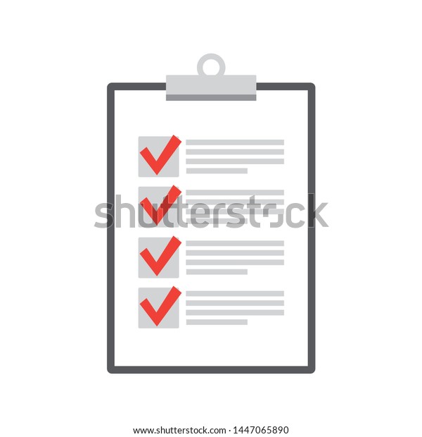 Clipboard Checklist Flat Design Check List Stock Vector (Royalty Free ...