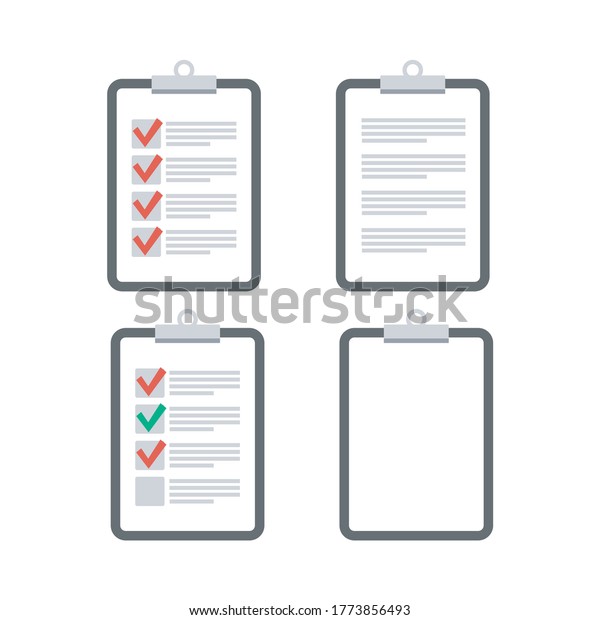 Clipboard Checklist Flat Design Check List Stock Vector (Royalty Free ...