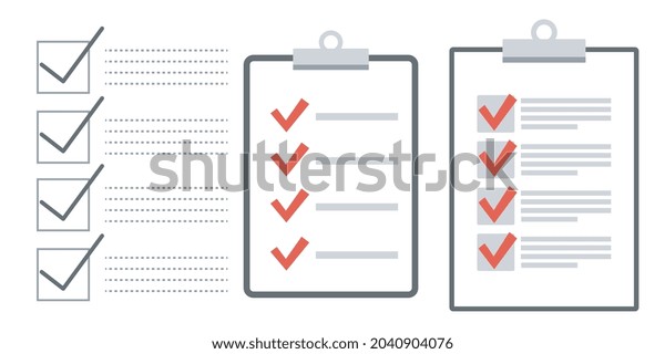 Clipboard Checklist Flat Design Check List Stock Vector (Royalty Free ...