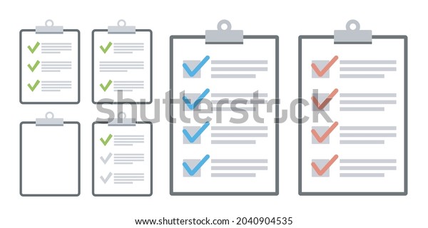 Clipboard Checklist Flat Design Check List Stock Vector (Royalty Free ...