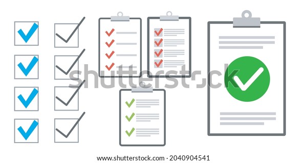 Clipboard Checklist Flat Design Check List Stock Vector (Royalty Free ...