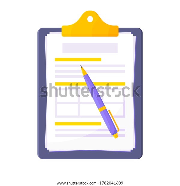 Clipboard Claim Form On Paper Sheets Stock Vector (Royalty Free ...
