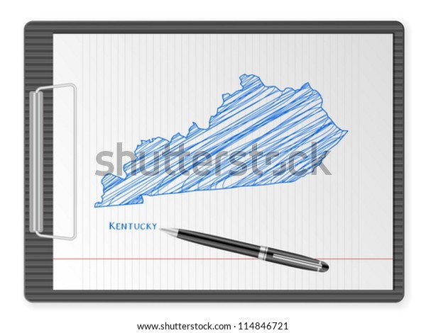 Clipboard Drawing Kentucky Map Vector Illustration Stock Vector ...