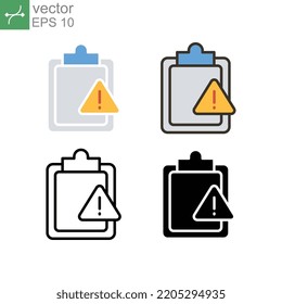 Clipboard Exclamation Point Important Document Sign Stock Vector ...