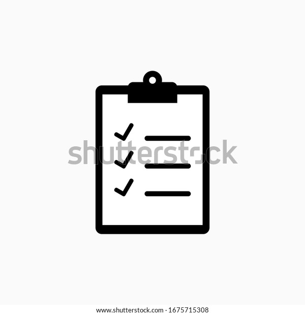 Clipboard Icon Check Mark Tick On Stock Vector (Royalty Free ...