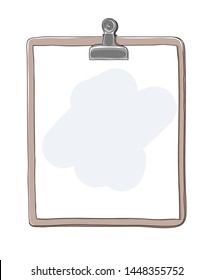 Clipboard Notebook Paper Hand Drawn Art Stock Vector (Royalty Free ...