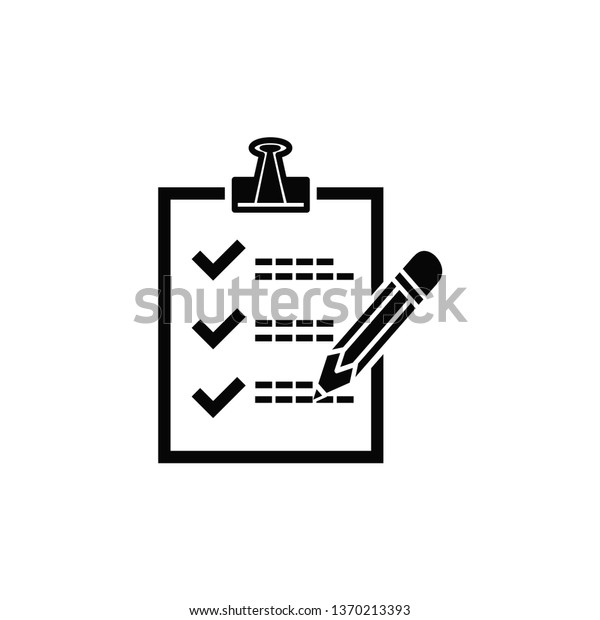 Clipboard Pencil Icon Stock Vector (Royalty Free) 1370213393