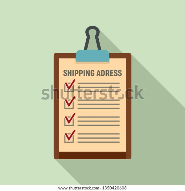 Clipboard Shipping Address Icon Flat Illustration Stock Vector (Royalty ...