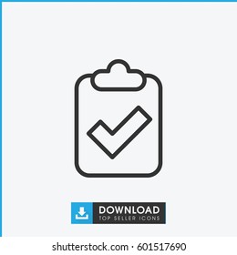 Clipboard Tick Icon Simple Outline Clipboard Stock Vector (Royalty Free ...