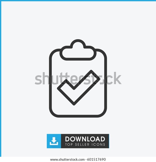 Clipboard Tick Icon Simple Outline Clipboard Stock Vector (Royalty Free ...