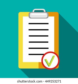 Assignment Done Icon Clipboard Checklist Symbol Stock Vector (Royalty ...