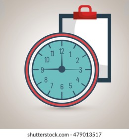 Checklist Clipboard Clock Time Stock Vector (Royalty Free) 1224597538 ...