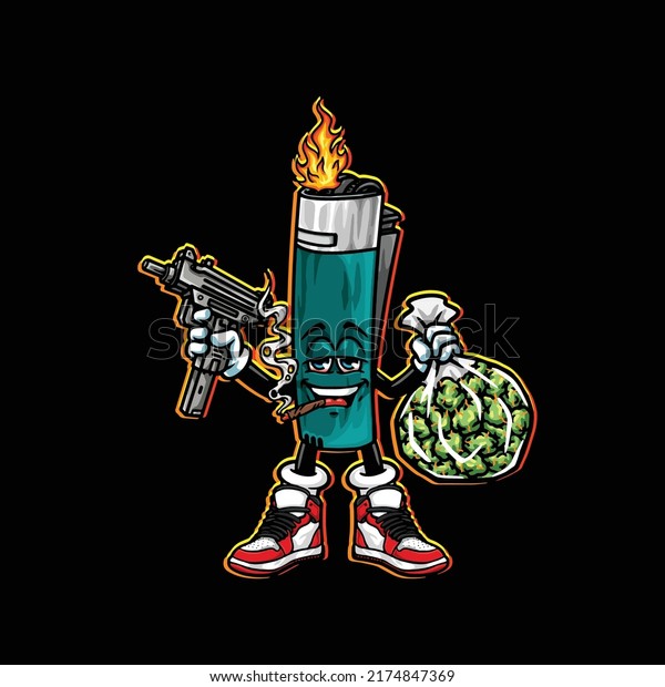 Clipper Smoke Vector Hold Gun Weed Stock Vector (Royalty Free ...