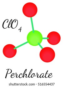 Clo4 Perchlorate Molecule Isolated On White Stock Vector (Royalty Free ...