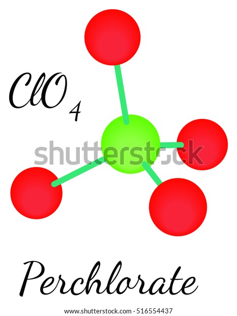 Clo4 Perchlorate Molecule Isolated On White Stock Vector (Royalty Free ...