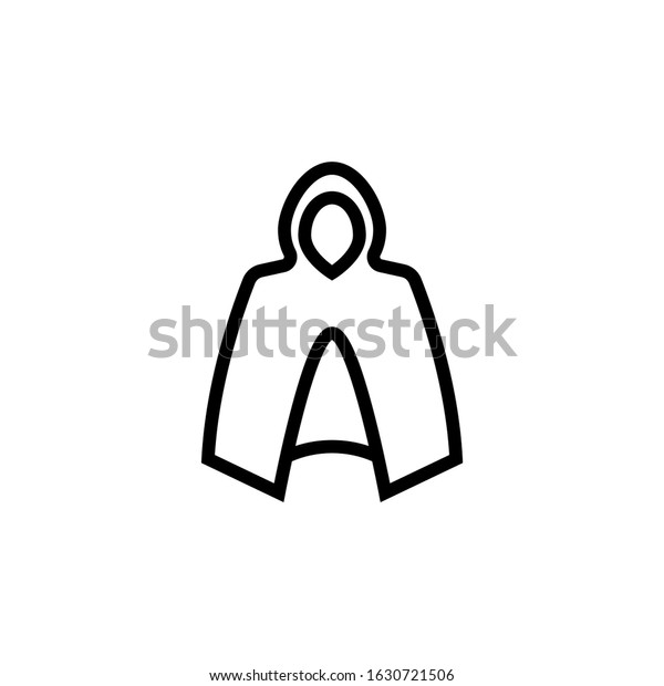 Cloak Vector Icon Linear Outline Style Stock Vector (Royalty Free ...