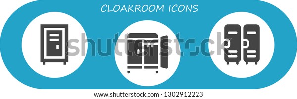 Cloakroom Icon Set 3 Filled Cloakroom Stock Vector (Royalty Free ...