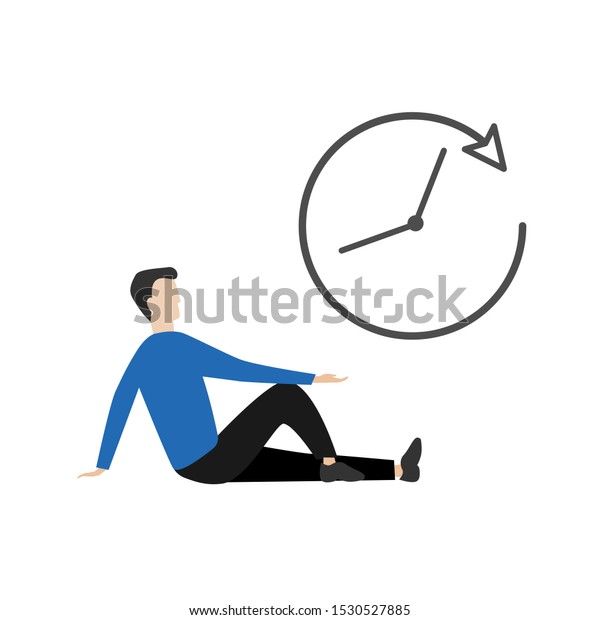 Clock Arrow Flat Cartoon Character Isolated Stock Vector (Royalty Free ...