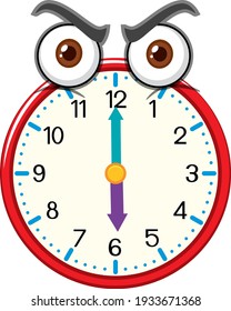 Clock Cartoon Character Facial Expression Illustration Stock Vector ...