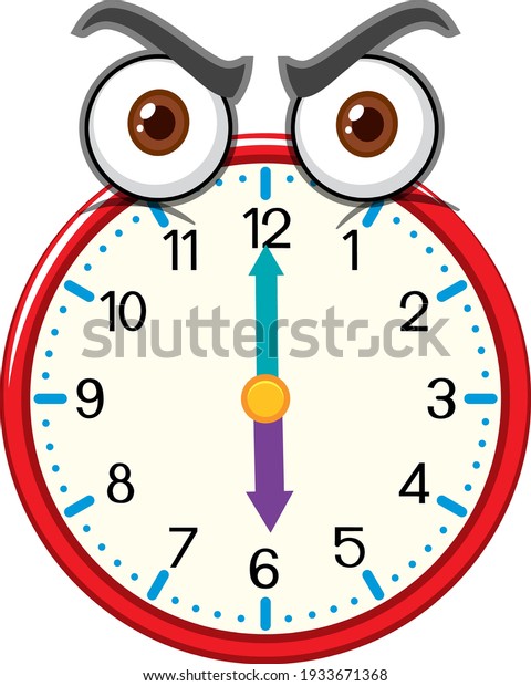 Clock Cartoon Character Facial Expression Illustration Stock Vector ...