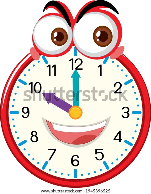 Clock Cartoon Character Facial Expression Illustration Stock Vector ...