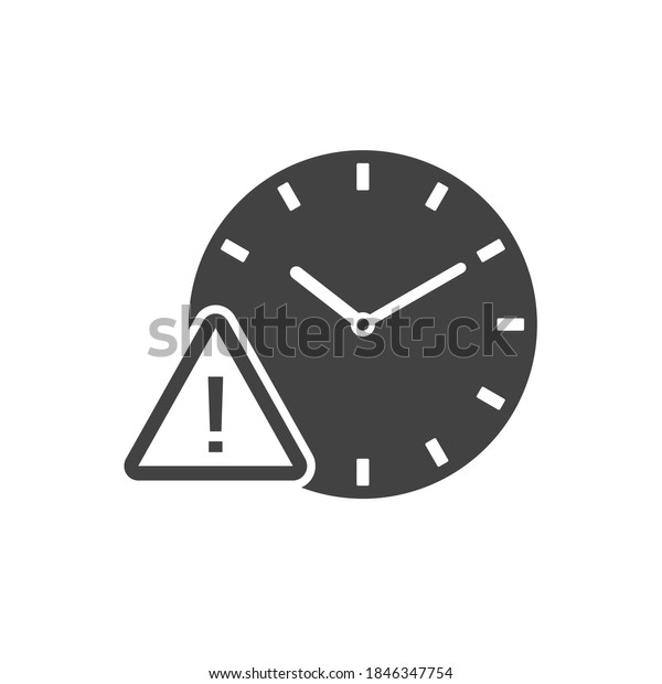 Clock Caution Sign Alarm Failure Time Stock Vector (Royalty Free ...