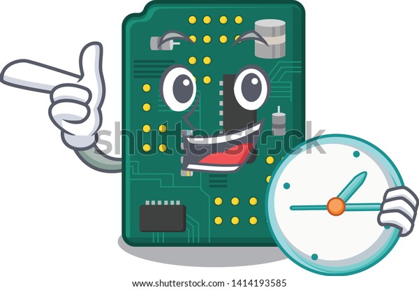Clock Circuit Board Pcb Cartoon Shape Stock Vector (Royalty Free ...