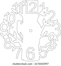 Clock Design Cnc Cutting Stock Vector (Royalty Free) 2173355997 ...