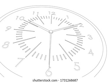 Clock Dial 3d Graphics Sketch Stock Vector (Royalty Free) 1731268687 ...